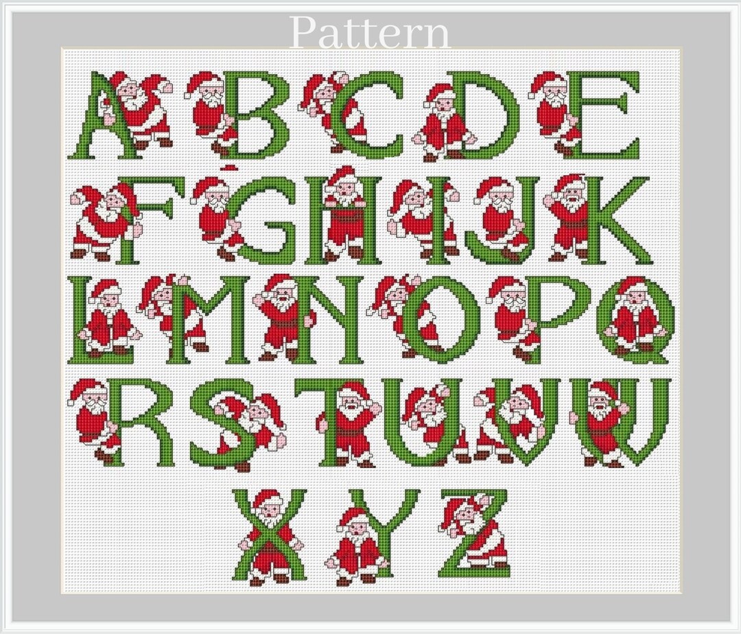 Santa Claus Alphabet Christmas Alphabet Cross Stitch Pattern - Etsy