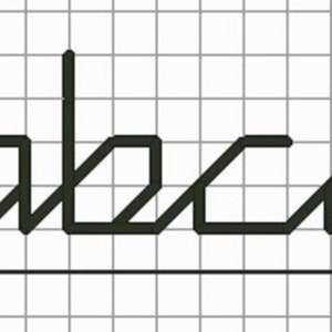 Backstitch Alphabet Chart, Cursive Alphabet With Letters and Numbers ...