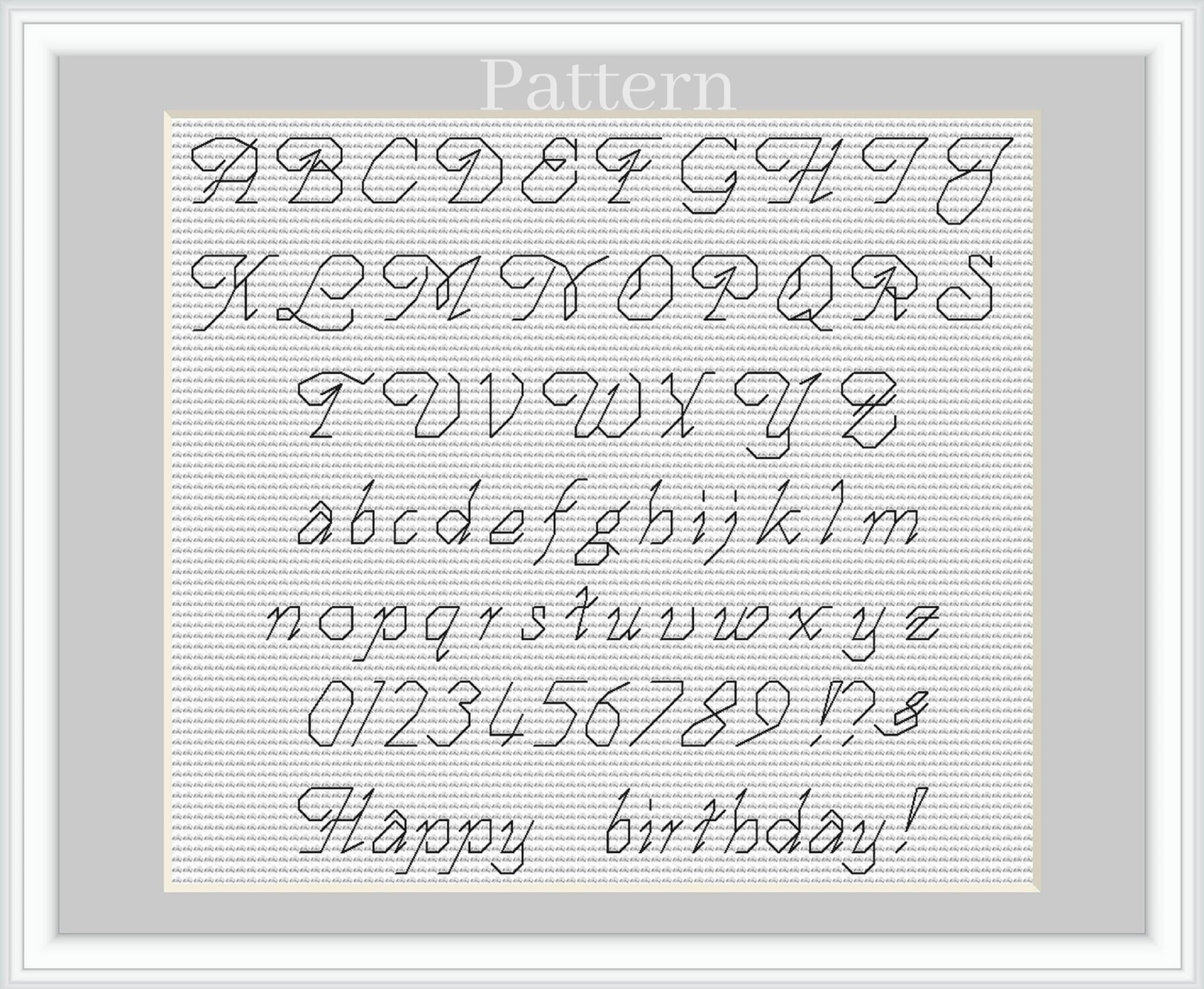 Cross Stitch Letters Cursive Alphabet Cross Stitch Alphabet - Etsy UK