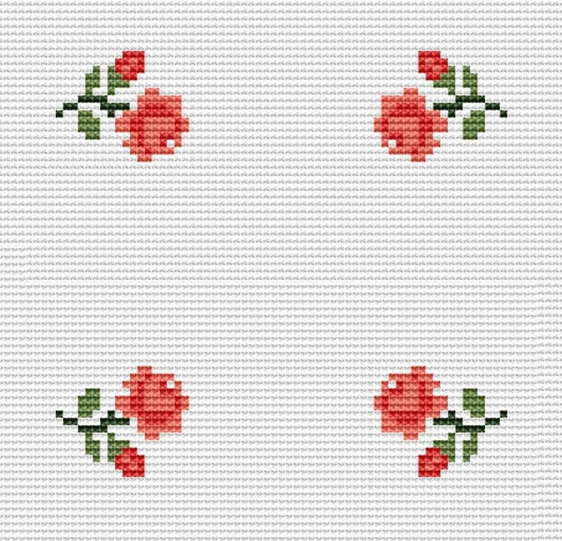 Rose Border Cross Stitch Pattern, Floral Frames, Square Borders - Etsy