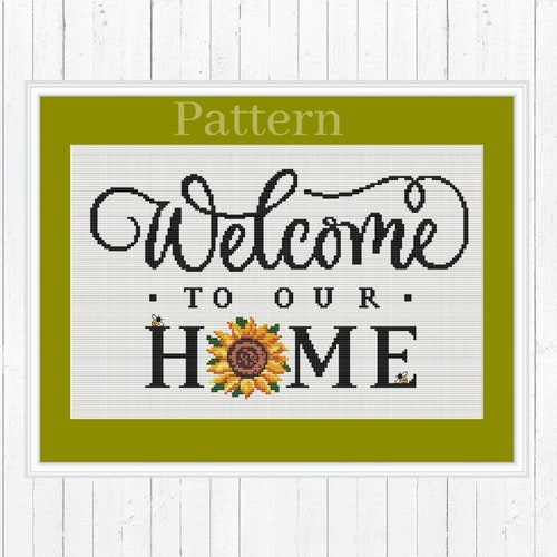Welcome a Counted Cross Stitch Pattern - Etsy