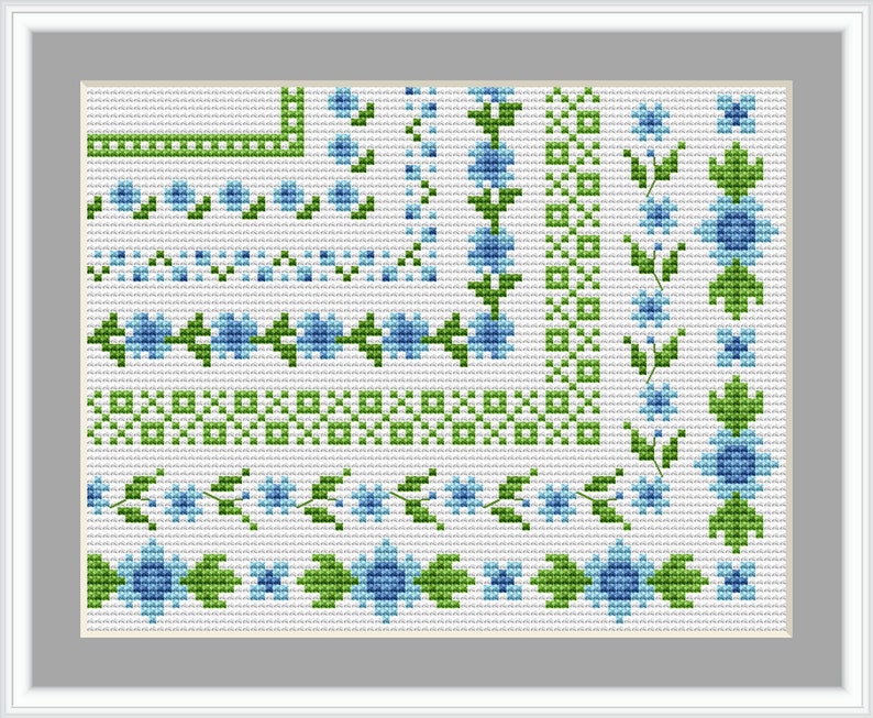 Sunflower Borders Cross Stitch Pattern Floral Border Sampler - Etsy