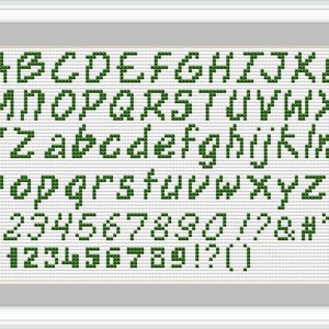 Cross Stitch Fonts Cross Stitch Letter Full Alphabet Hand Embroidery ...