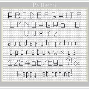 Back Stitch Alphabet Cross Stitch Pattern, Cross Stitch Fonts, Cross ...