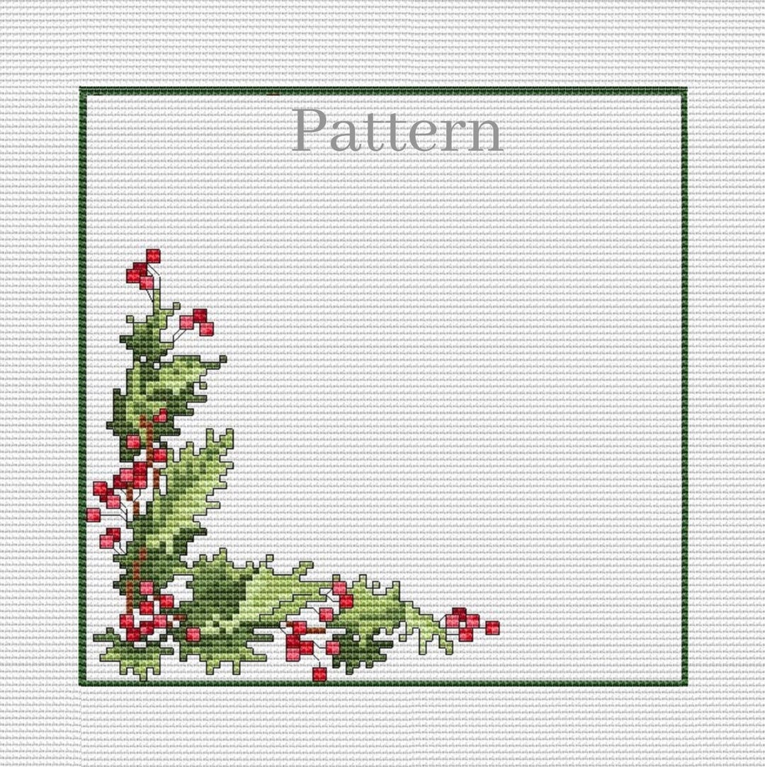 Christmas Border Cross Stitch Pattern With Floral Frames and Corners - Etsy