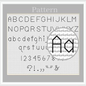 Backstitch Alphabet Cross Stitch Pattern, Cross Stitch Font, Cross ...