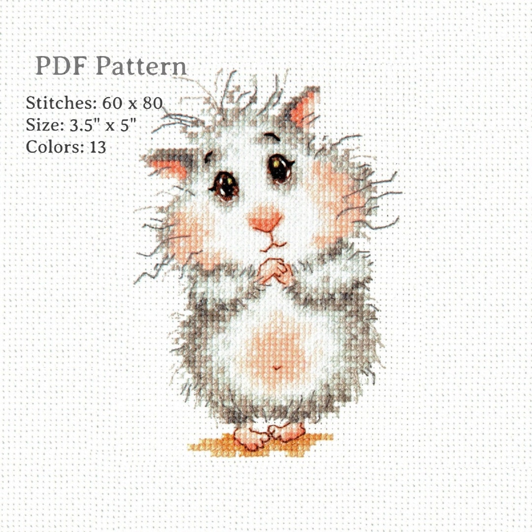 Hamster Cross Stitch Pattern Animal Cross Stitch - Etsy