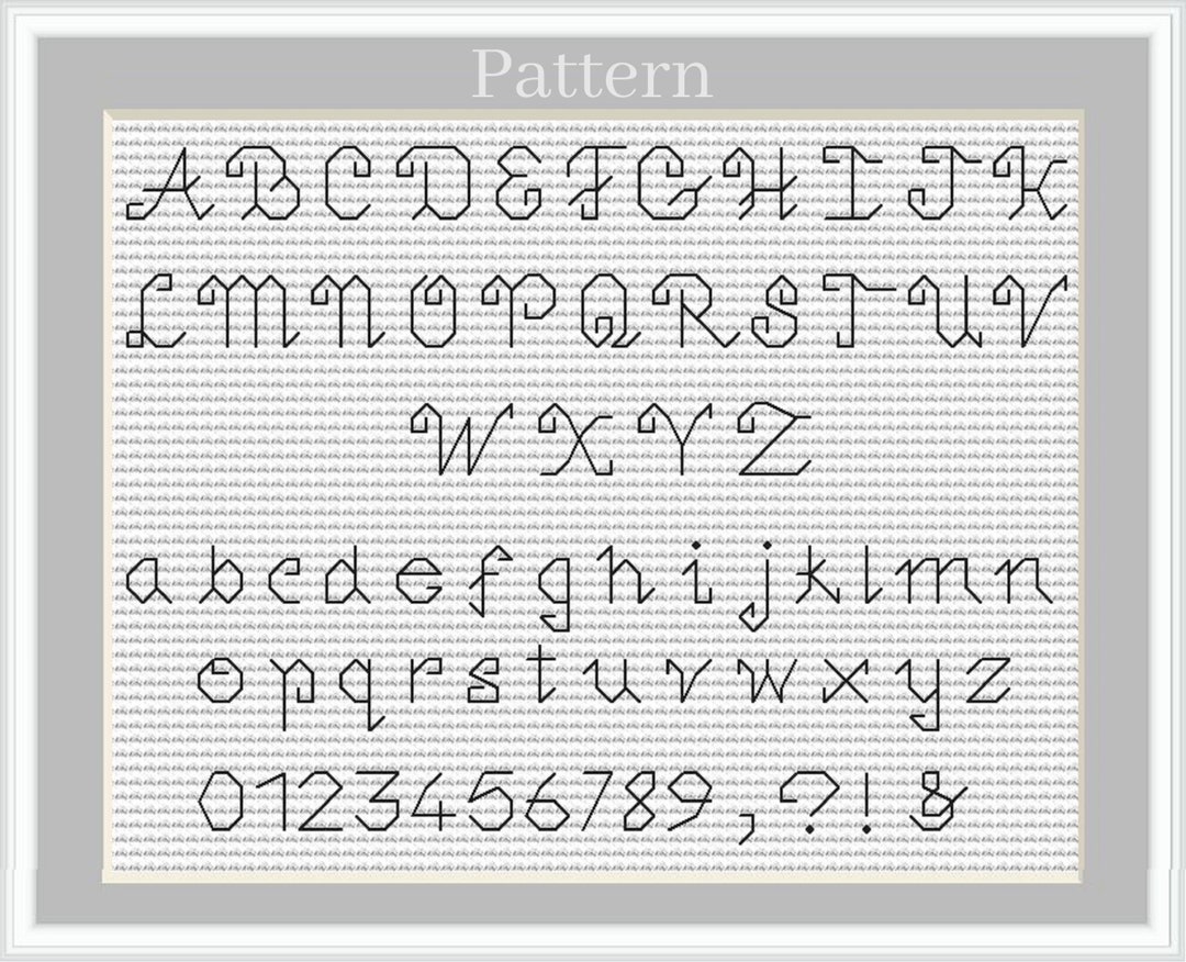Backstitch Alphabet, Cross Stitch Alphabet, Cross Stitch Font, Cross ...