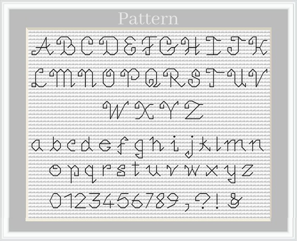 Backstitch Alphabet Cross Stitch Alphabet Cross Stitch Font | Etsy