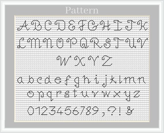 Backstitch Alphabet Cross Stitch Alphabet Cross Stitch Font - Etsy