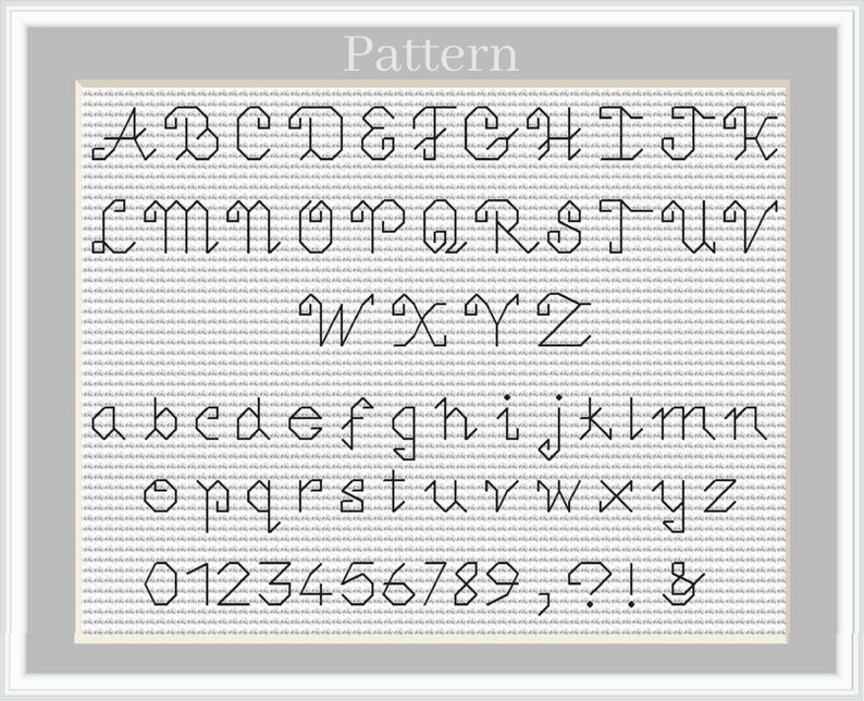 Backstitch Alphabet Cross Stitch Alphabet Cross Stitch Font | Etsy