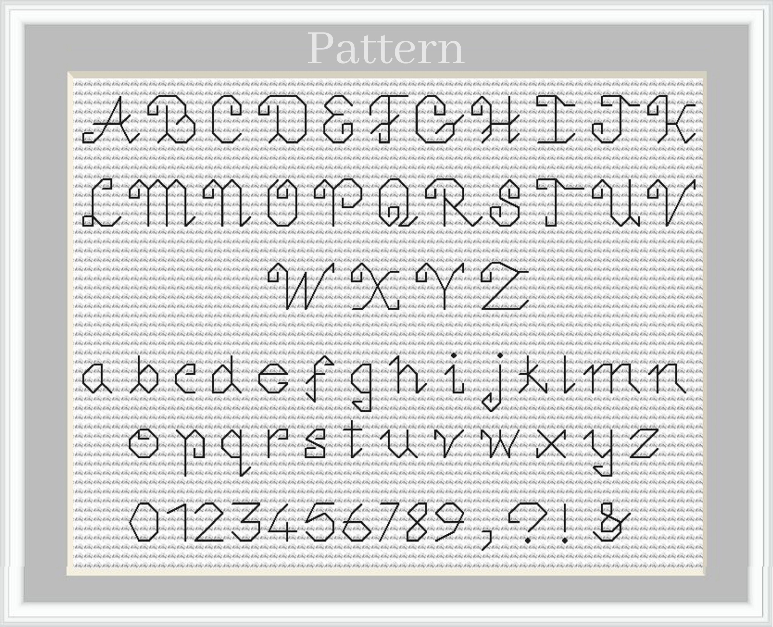 Backstitch Alphabet Cross Stitch Alphabet Cross Stitch Font - Etsy