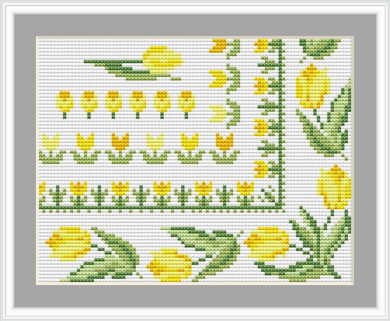 Tulip Cross Stitch Borders Floral Borders Cross Stitch - Etsy