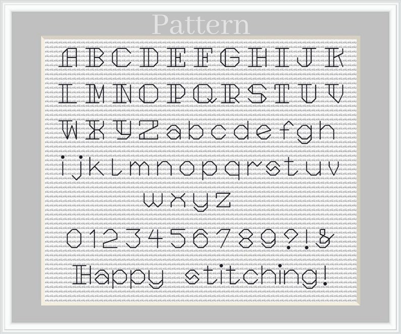 Backstitch Alphabet Cross Stitch Pattern Cross Stitch Fonts - Etsy