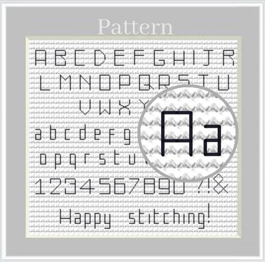 Back Stitch Alphabet Cross Stitch Pattern, Cross Stitch Fonts, Cross ...