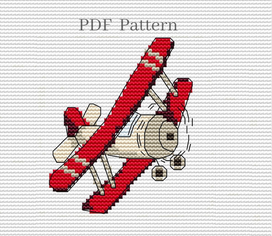Airplane Cross Stitch Pattern, Plane Cross Stitch, Vehicle Cross Stitch ...