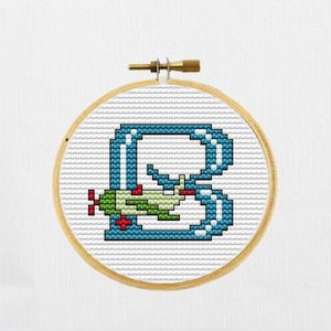 Cross Stitch Letters for Boys, Monogram Font, Blue Alphabet Cross ...