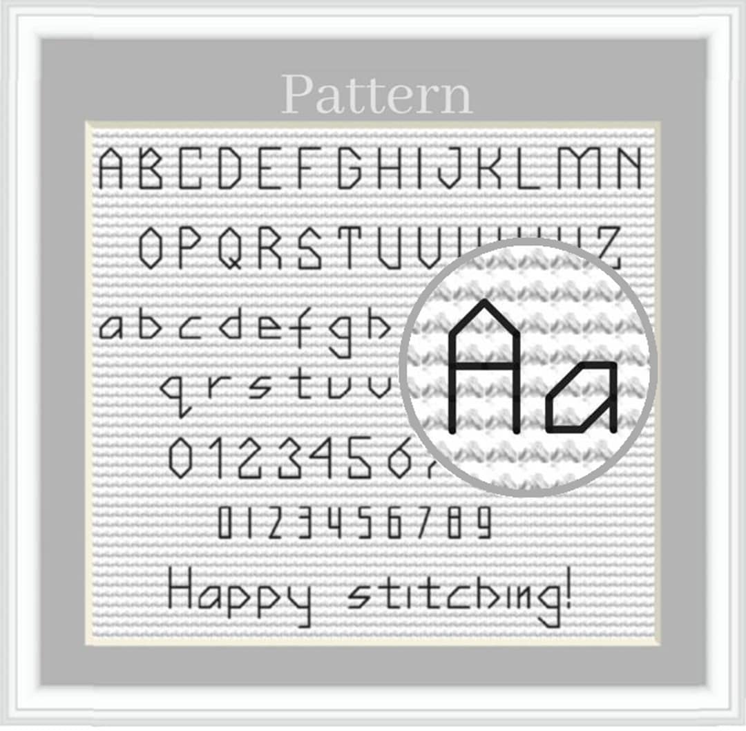 Backstitch Alphabet Cross Stitch Pattern, Small Cross Stitch Font ...
