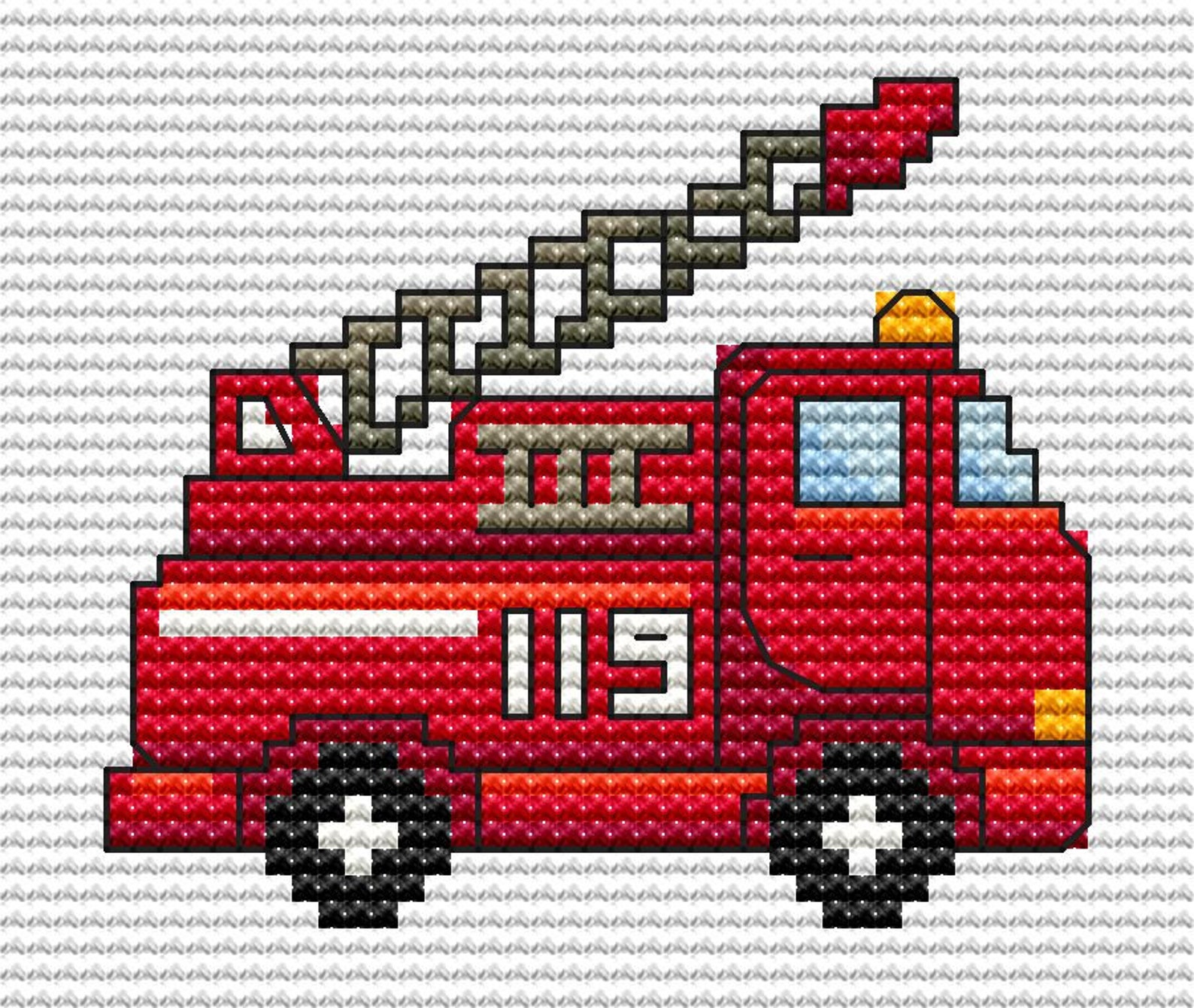Fire Truck Cross Stitch Pattern Fire Engine for Boys Fire | Etsy