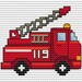 Fire Truck Cross Stitch Pattern, Fire Engine for Boys, Fire Machine ...