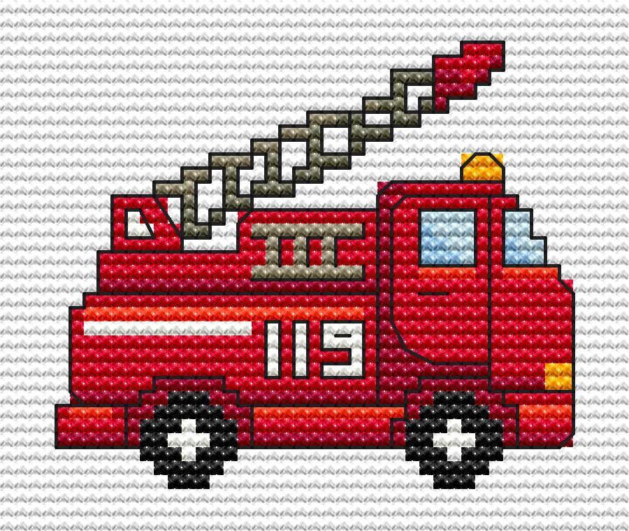 Fire Truck Cross Stitch Pattern Fire Engine for Boys Fire | Etsy
