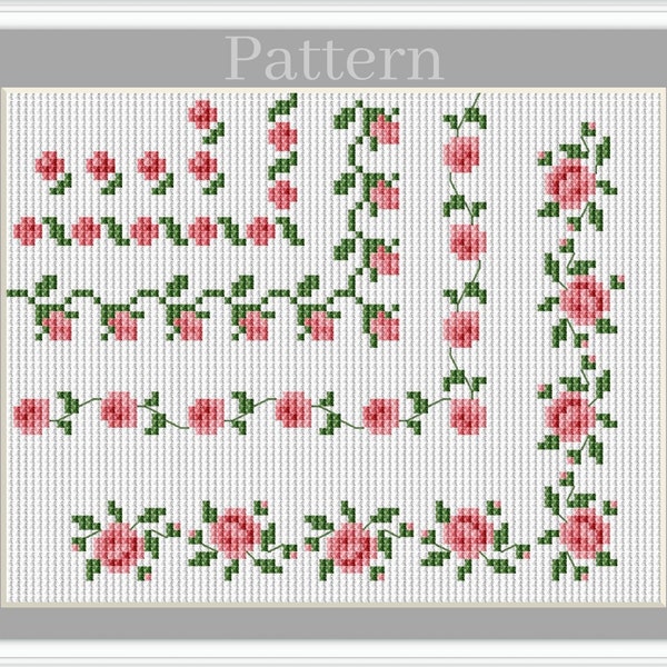 Rose Cross Stitch - Etsy