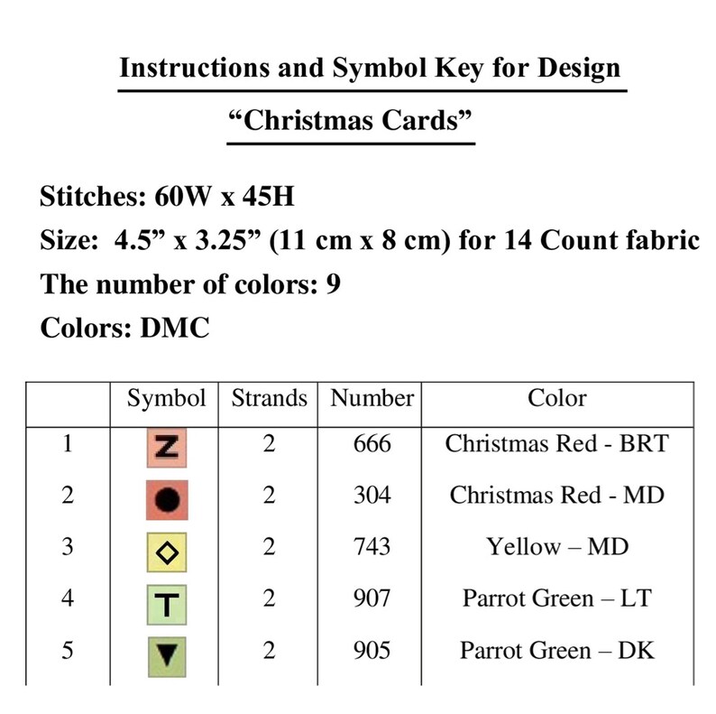 Christmas Cards Cross Stitch Pattern With Alphabet Chart for ...