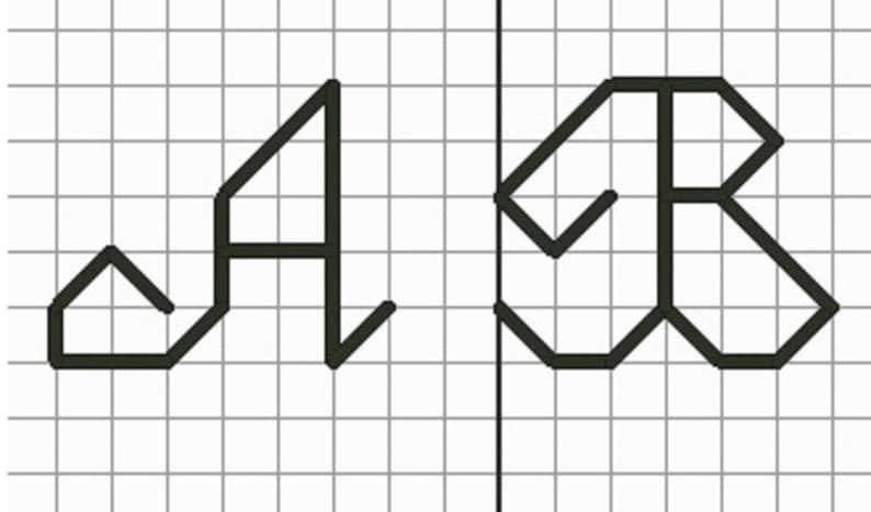 Backstitch Alphabet Cursive Cross Stitch Font Tiny Font | Etsy