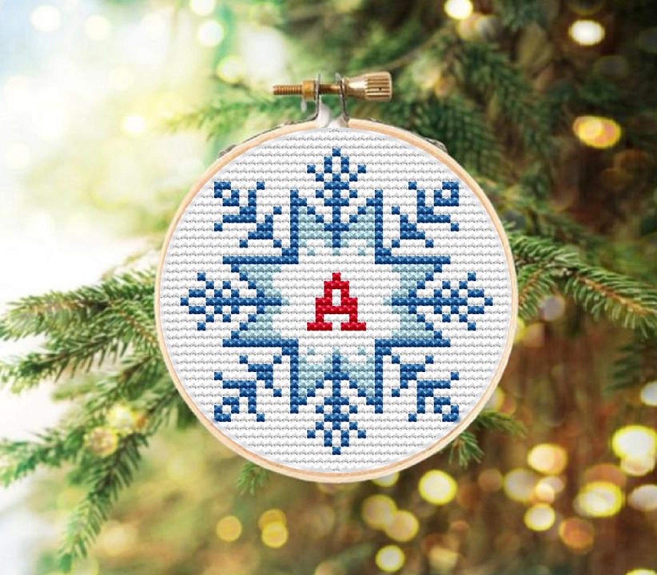 Initial Ornament Cross Stitch Pattern Monogram Ornament - Etsy