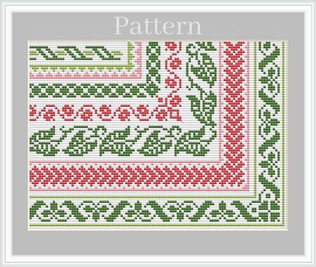 Cross Stitch Border, Cross Stitch Frames, Leaf Border, Floral Frame ...