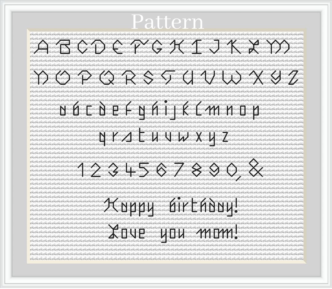 Backstitch Alphabet, Cross Stitch Font, Cross Stitch Letters, Cross ...