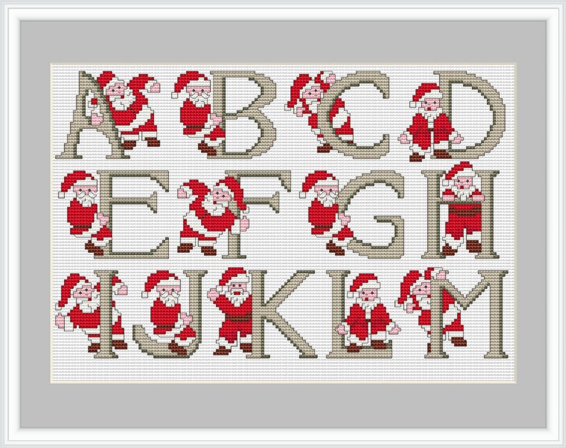 Santa Claus Alphabet Christmas Alphabet Cross Stitch Pattern - Etsy