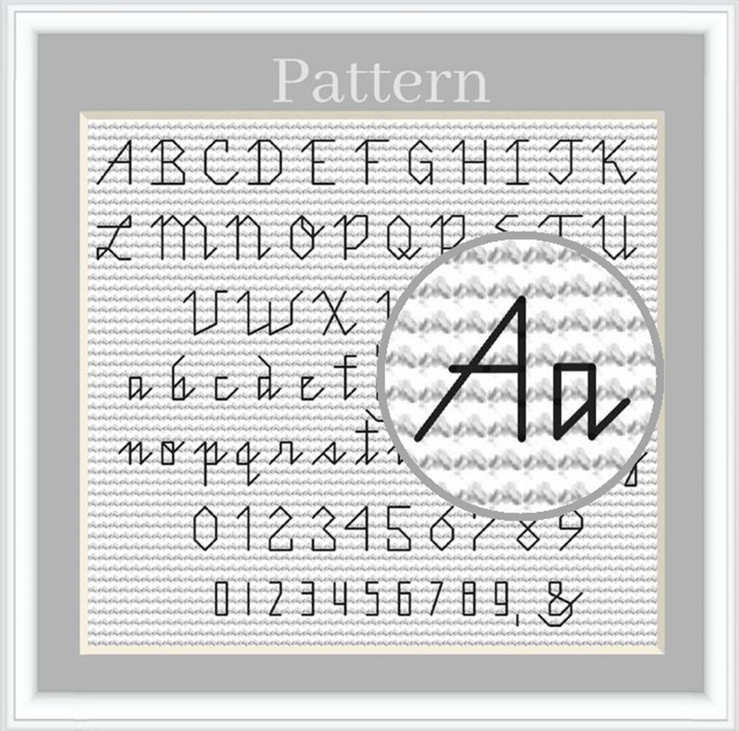 Backstitch Alphabet Cross Stitch Pattern, Cross Stitch Font, Cursive ...