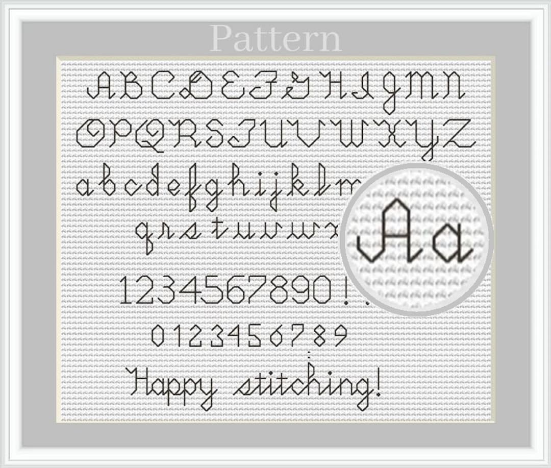Backstitch Alphabet Cross Stitch Pattern, Cursive Font Hand Embroidery ...