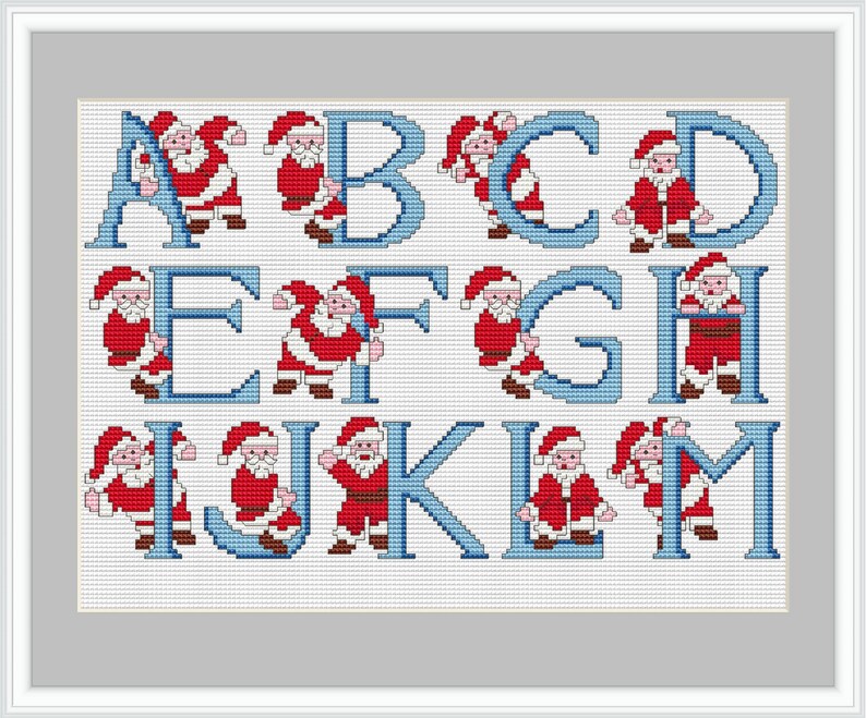 Santa Claus Alphabet Christmas Alphabet Cross Stitch Pattern - Etsy