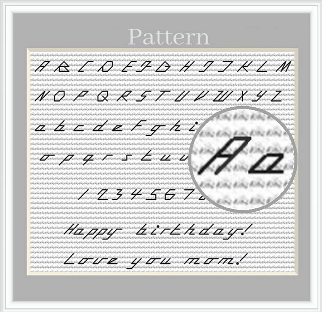 Backstitch Alphabet Small Cross Stitch Alphabet Cross Stitch Font Cross ...