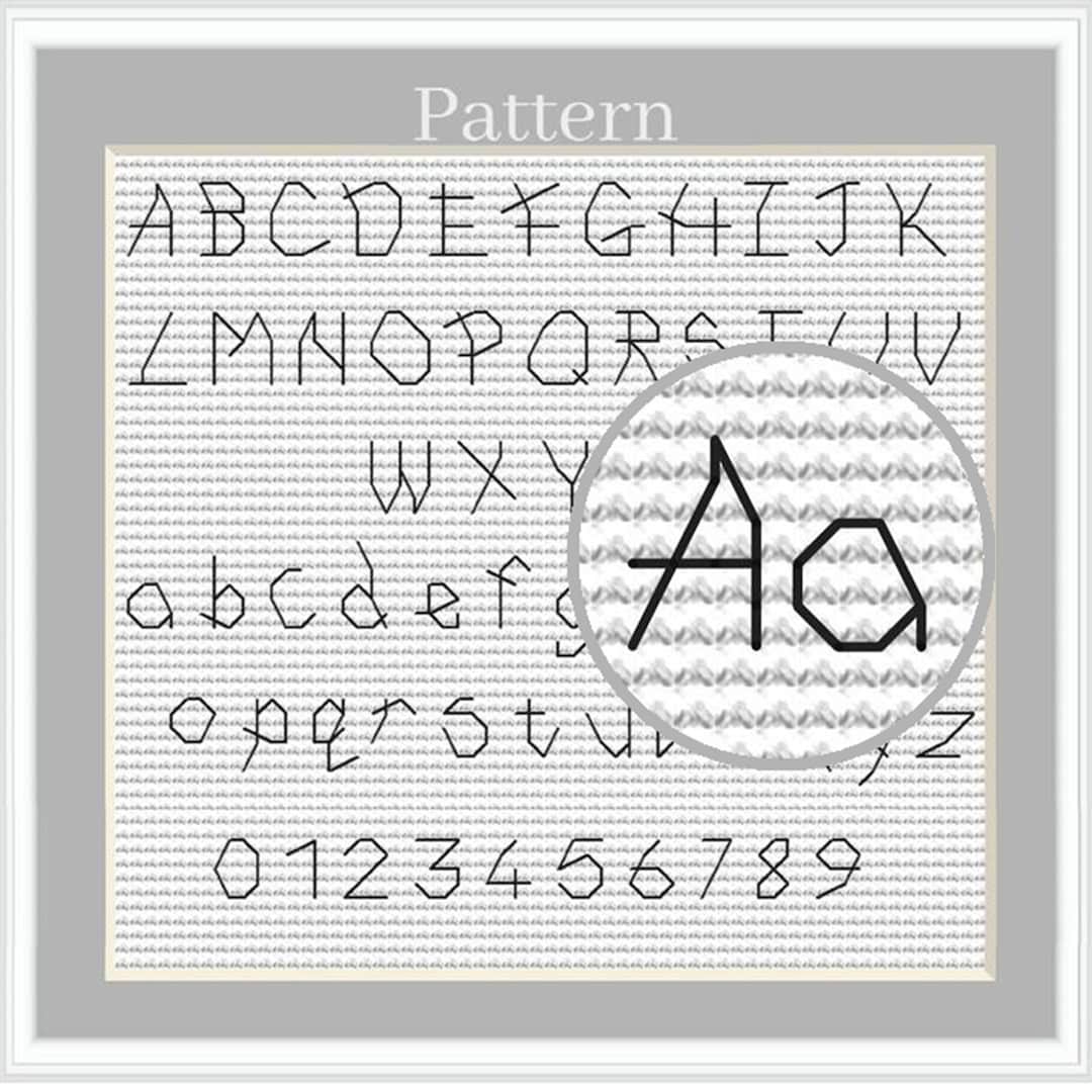 Backstitch Alphabet Cross Stitch Pattern, Cross Stitch Letters, Cross ...
