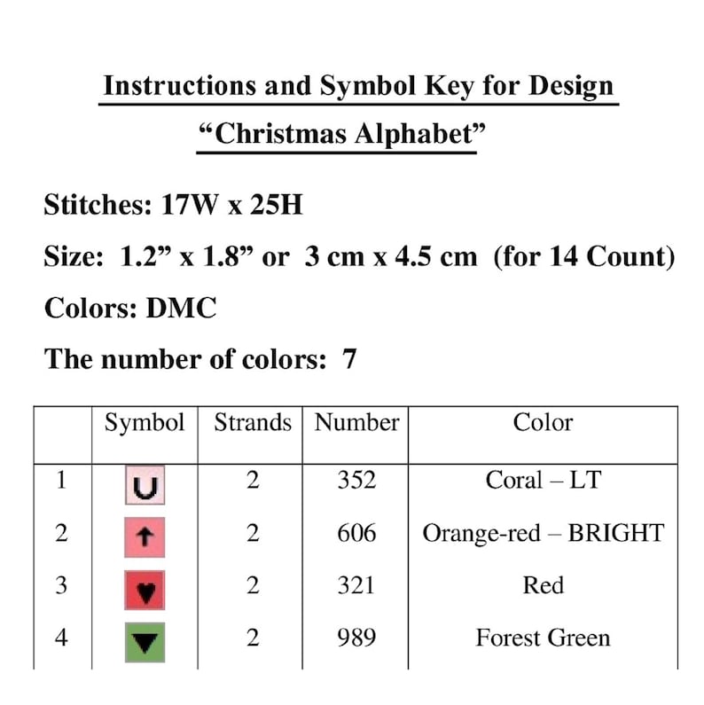 Poinsettia Cross Stitch Alphabet Pattern for Small Christmas Ornaments ...