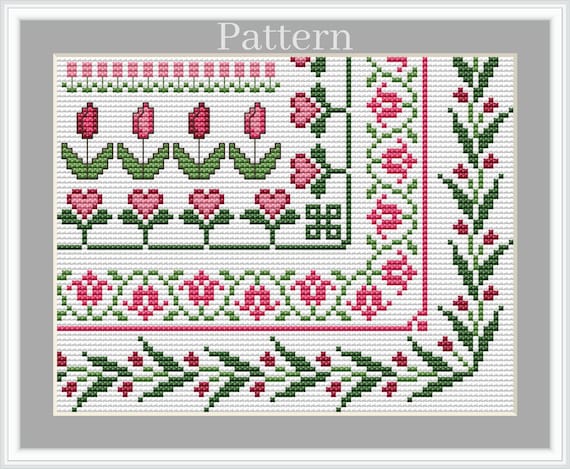 Simple Pink Flower Border