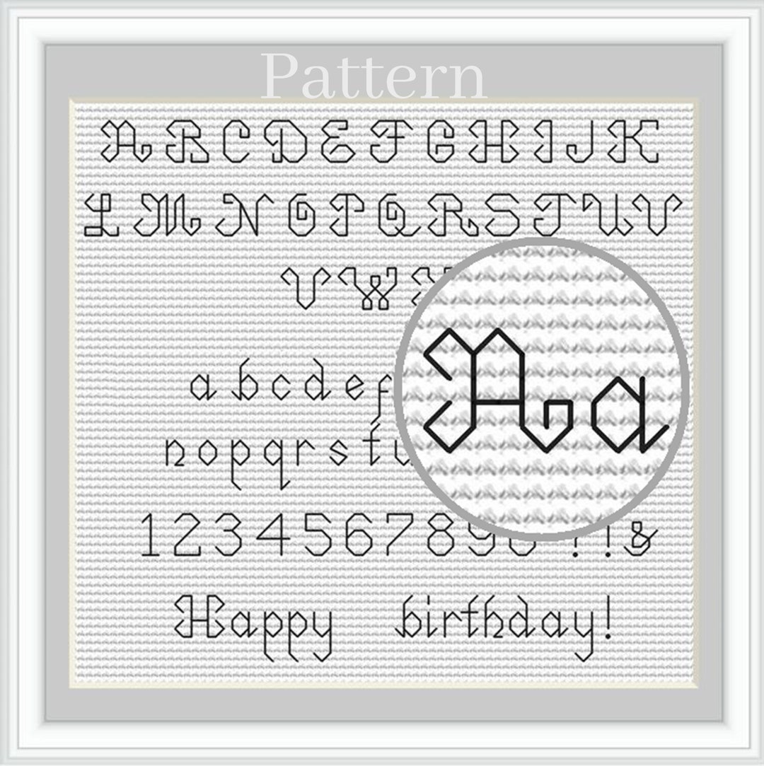 Backstitch Alphabet Cross Stitch Pattern, Cursive Alphabet, Cross ...