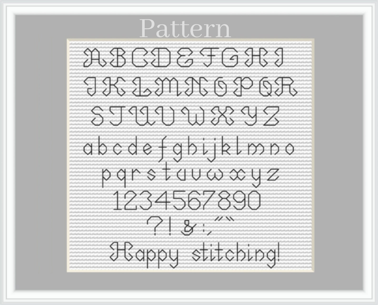 Backstitch Alphabet Cross Stitch Pattern Cross Stitch Font - Etsy