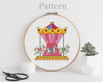 Carousel Horse II Cross Stitch Pattern Instant PDF Download Unique ...