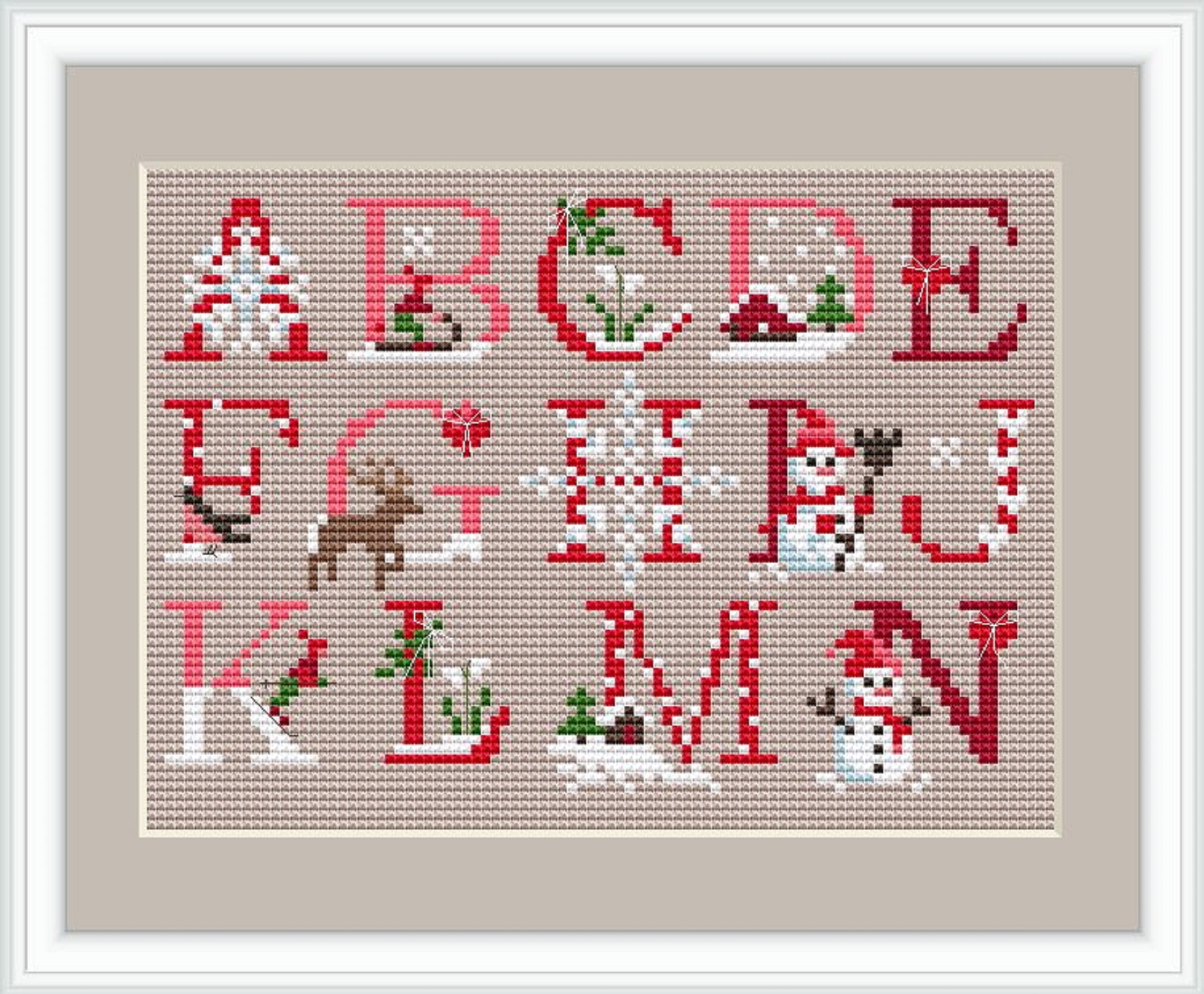 Christmas Alphabet Cross Stitch Pattern Cross Stitch Fonts - Etsy