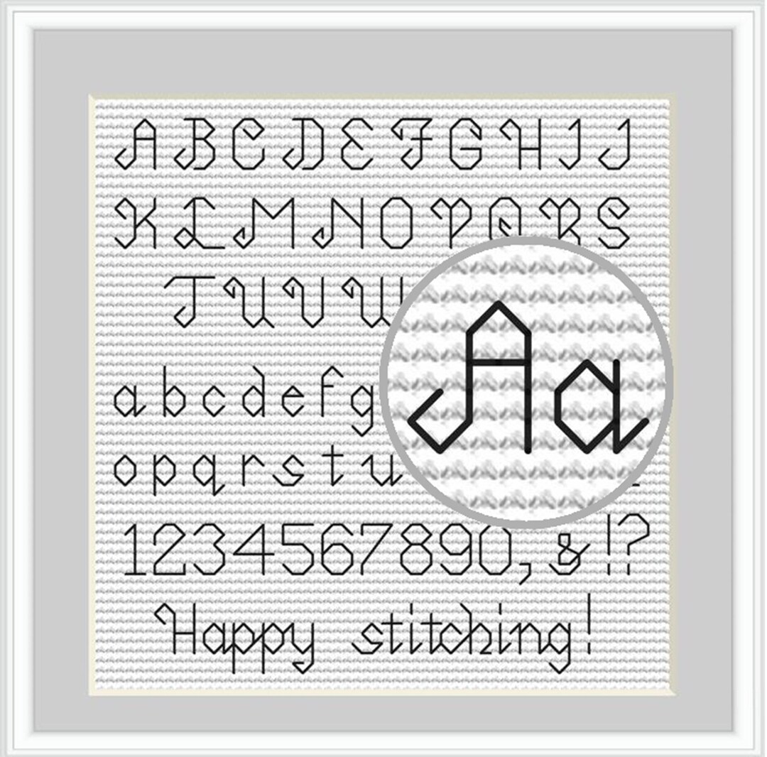 Backstitch Alphabet Pattern, Cross Stitch Font, Back Stitch Alphabet ...