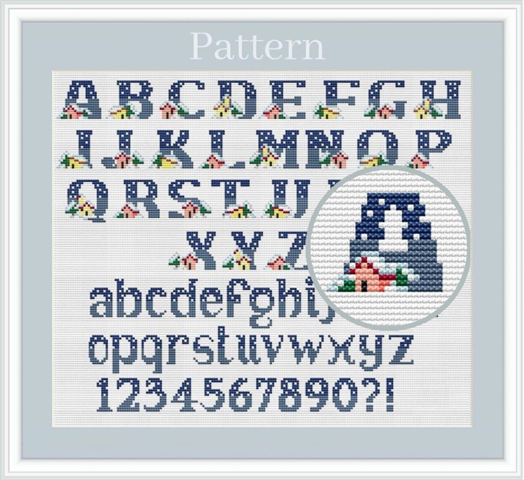Monogram Font Cross Stitch Pattern, Cross Ctitch Letters, Christmas ...