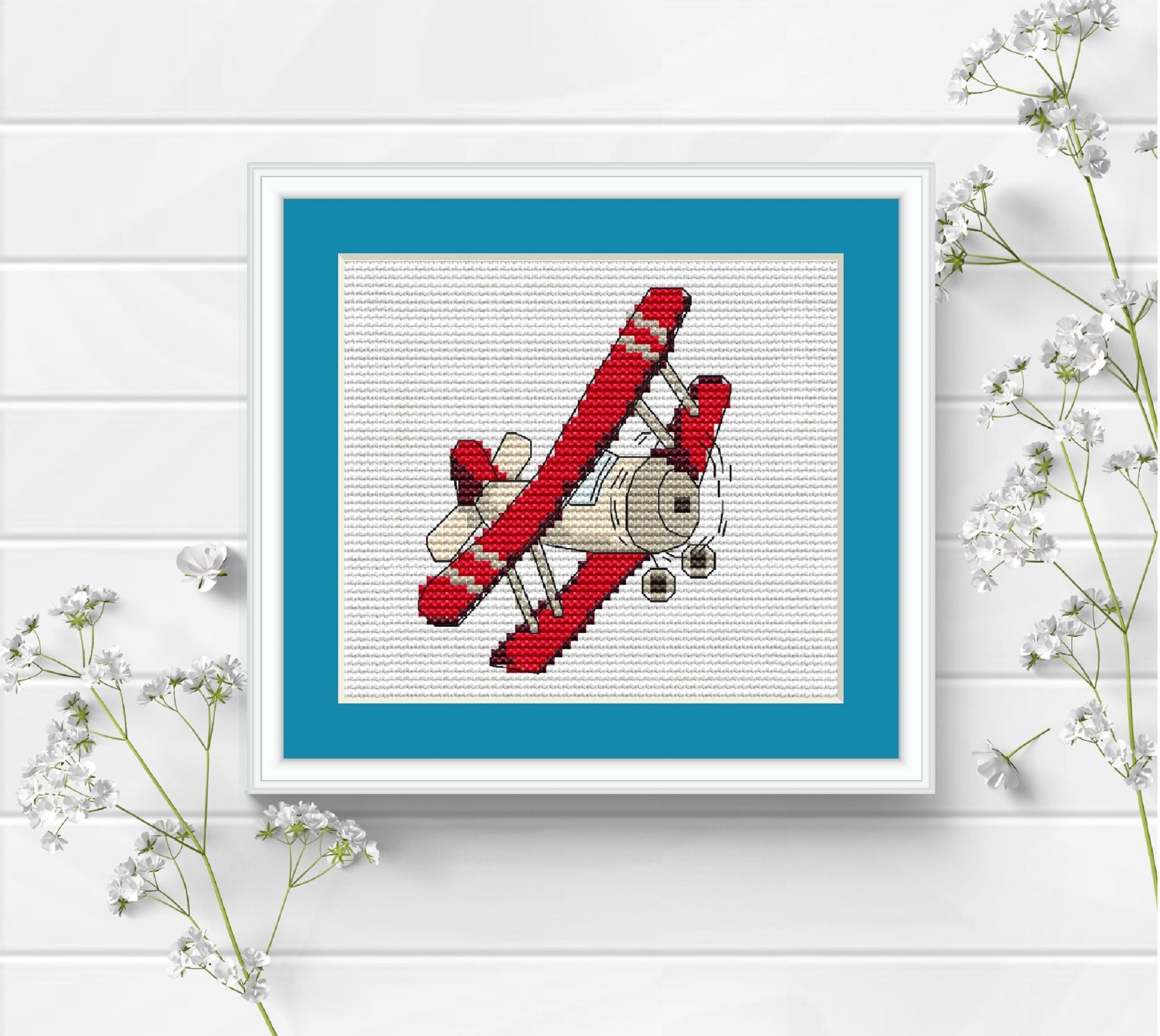 Small Plane Cross Stitch Pattern, Airplane Pattern, Vehicle Cross ...