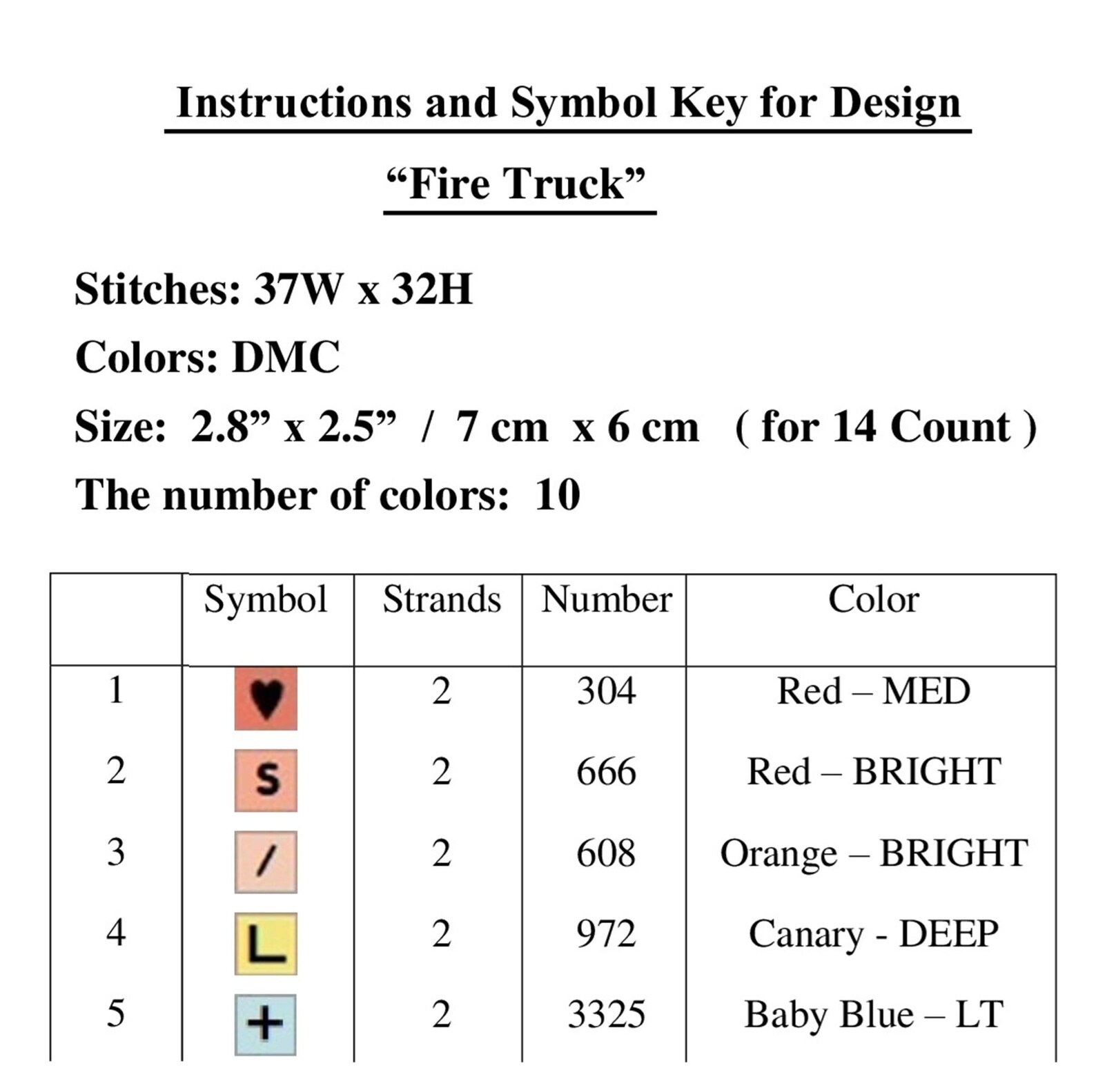 Fire Truck Cross Stitch Pattern, Fire Engine for Boys, Fire Machine ...