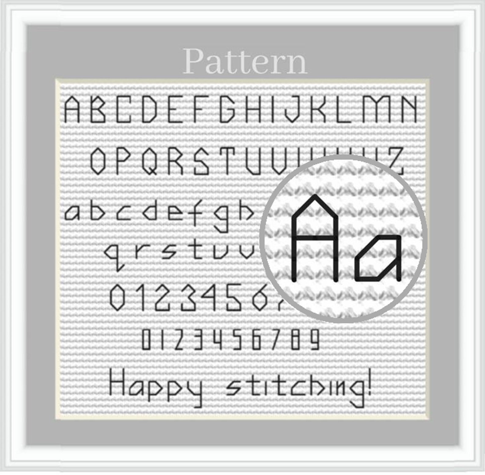 Backstitch Alphabet Cross Stitch Pattern, Small Cross Stitch Font ...