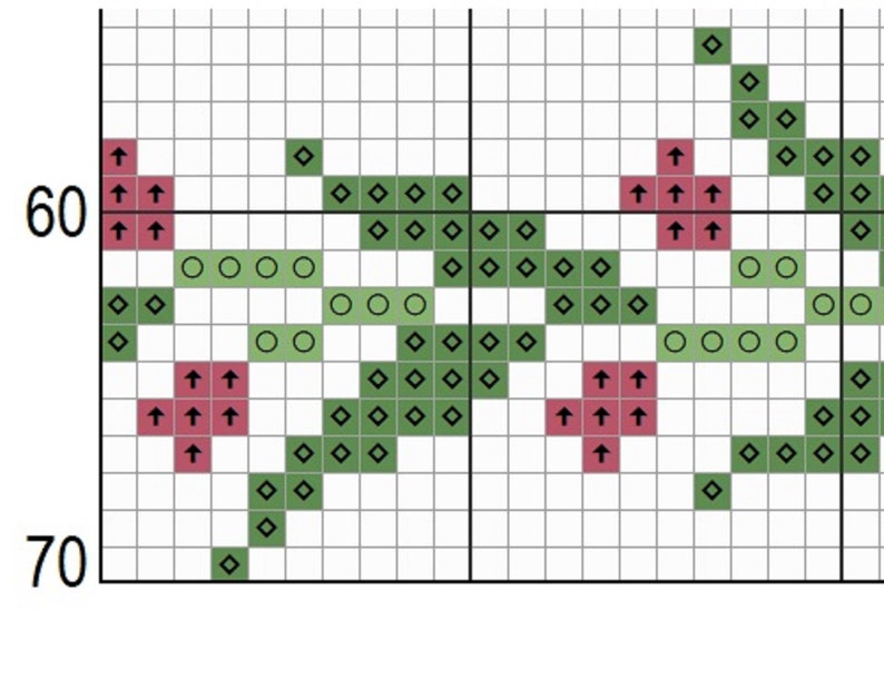 Tulip Cross Stitch Borders Pattern Floral Border Pink - Etsy