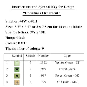 Family Ornament Cross Stitch Pattern With Alphabet Chart, Initial ...